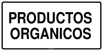 LETRERO PRODUCTOS ORGANICOS