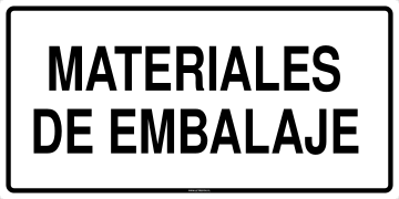 LETRERO MATERIALES DE EMBALAJE
