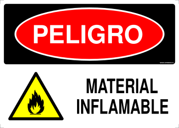 LETRERO PELIGRO MATERIAL INFLAMABLE