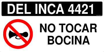 LETRERO NO TOCAR BOCINA