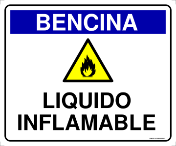 Bencina liquido inflamable | autoadhesivo