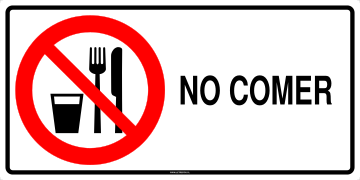 LETRERO NO COMER