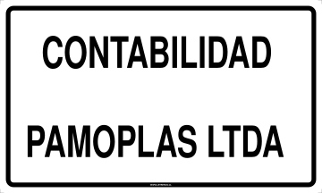 LETRERO CONTABILIDAD PAMOPLAS LTDA