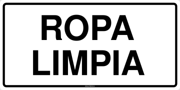 LETRERO ROPA LIMPIA