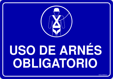 LETRERO USO DE ARNES OBLIGATORIO