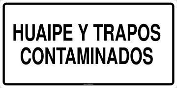 Huaipe y trapos contaminados | autoadhesivo