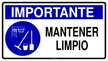 LETRERO IMPORTANTE MANTENER LIMPIO