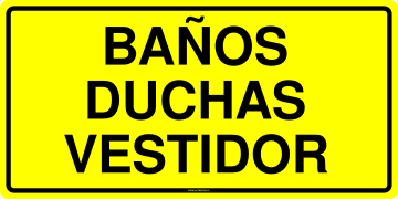 LETRERO BANOS DUCHAS VESTIDOR