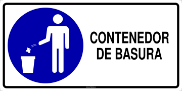 LETRERO CONTENEDOR DE BASURA
