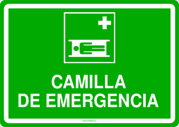 LETRERO CAMILLA DE EMERGENCIA
