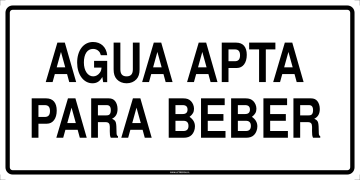 LETRERO AGUA APTA PARA BEBER