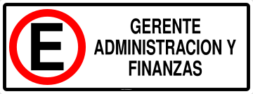 LETRERO GERENTE ADMINISTRACION Y FINANZAS