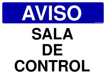 LETRERO AVISO SALA DE CONTROL
