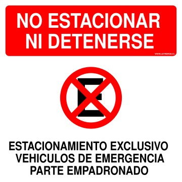 LETRERO NO ESTACIONAR NI DETENERSE ESTACIONAMIENTO EXCLUSIVO VEHICULOS ...