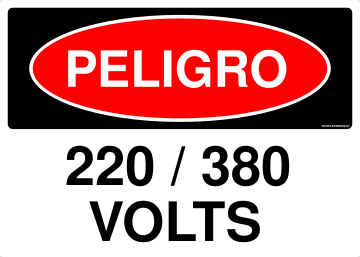 LETRERO 220 / 380 VOLTS