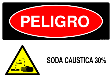 LETRERO PELIGRO SODA CAUSTICA 30%