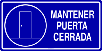 LETRERO MANTENER PUERTA CERRADA