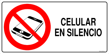 LETRERO CELULAR EN SILENCIO