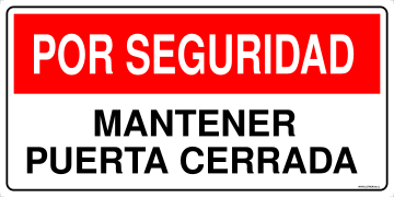 Por seguridad mantener puerta cerrada | autoadhesivo