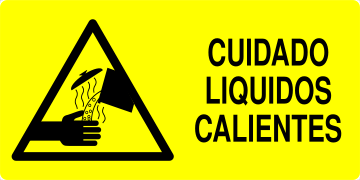 Cuidado liquidos calientes | autoadhesivo