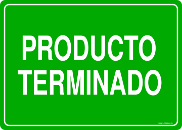 LETRERO PRODUCTO TERMINADO
