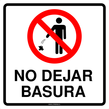 No dejar basura | acorde norma chilena