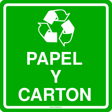 LETRERO PAPEL Y CARTON