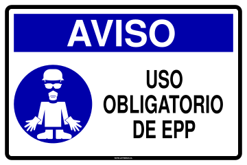 LETRERO AVISO USO OBLIGATORIO DE EPP