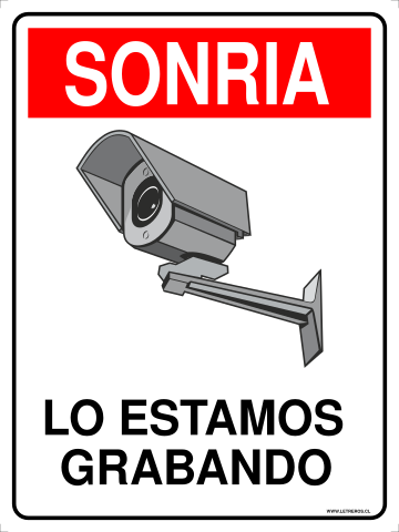 LETRERO SONRIA LO ESTAMOS GRABANDO