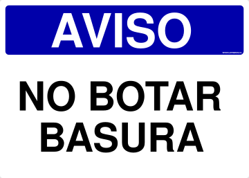 Aviso no botar basura | acorde norma chilena