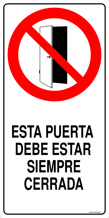 Esta puerta debe estar siempre cerrada | acorde norma chilena