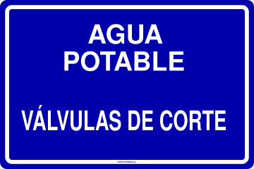 LETRERO AGUA POTABLE VALVULAS DE CORTE