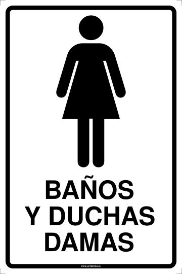 LETRERO BANOS Y DUCHAS DAMAS