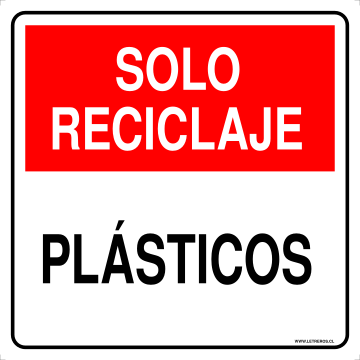 LETRERO SOLO RECICLAJE PLASTICOS