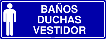 LETRERO BANOS DUCHAS VESTIDOR