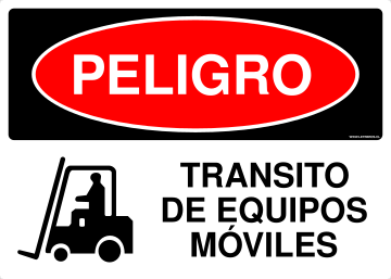 Peligro transito de equipos moviles | acorde norma chilena