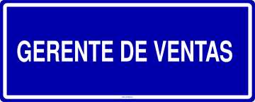 LETRERO GERENTE DE VENTAS
