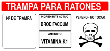 LETRERO TRAMPA PARA RATONES NO TOCAR (VENENO)
