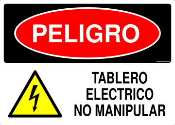 Peligro tablero electrico no manipular | acorde norma chilena