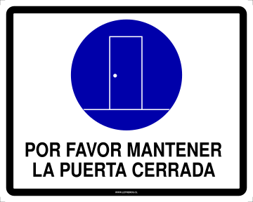 Por favor mantener la puerta cerrada | autoadhesivo
