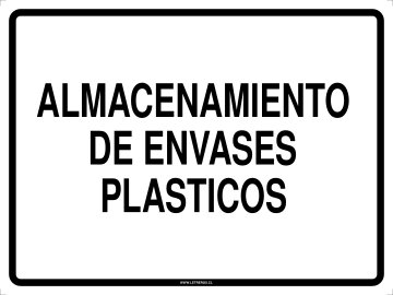 LETRERO ALMACENAMIENTO DE ENVASES PLASTICOS