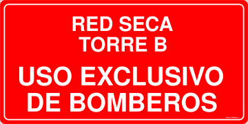 Red seca torre b uso exclusivo de bomberos | autoadhesivo